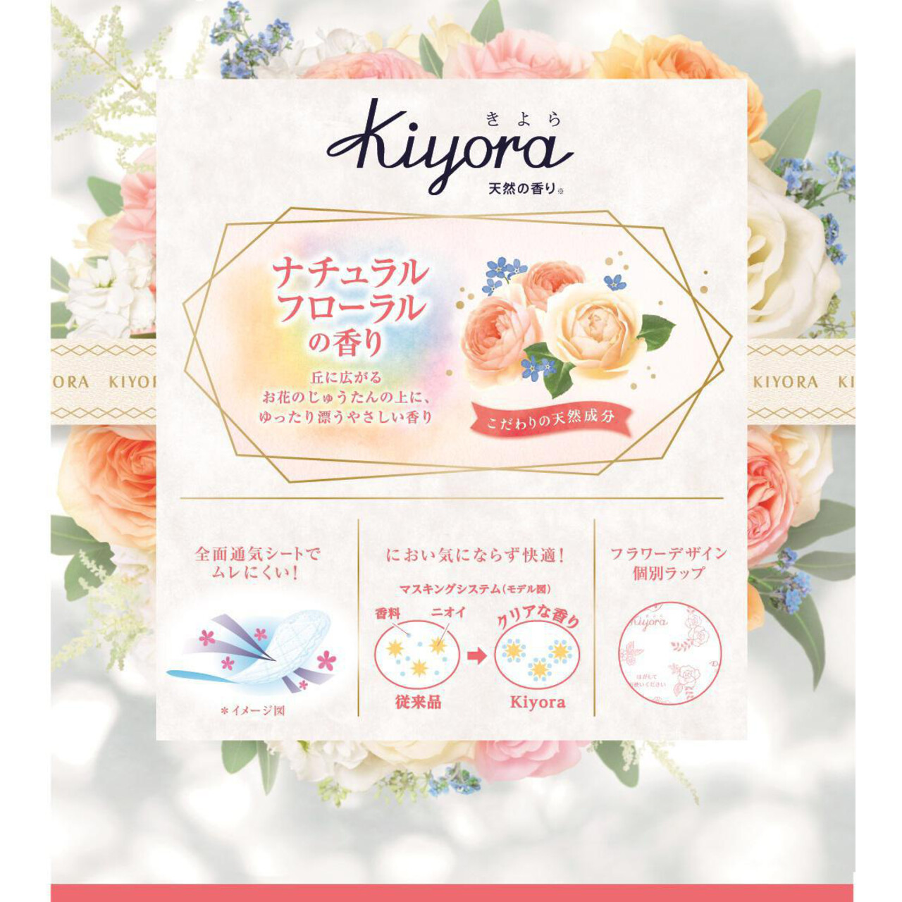 ユニ・チャーム ソフィ Kiyora天然の香りおりものシート ナチュラルフローラルの香り 72枚 Green Beans | グリーンビーンズ by AEON