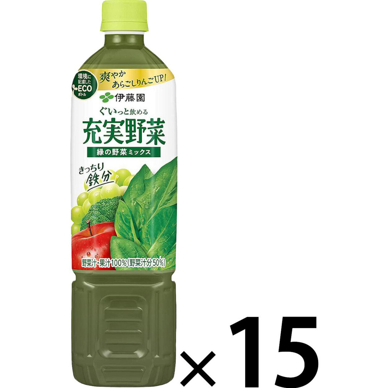 伊藤園 充実野菜緑の野菜ミックス 1ケース 740g x 15本 Green Beans | グリーンビーンズ by AEON