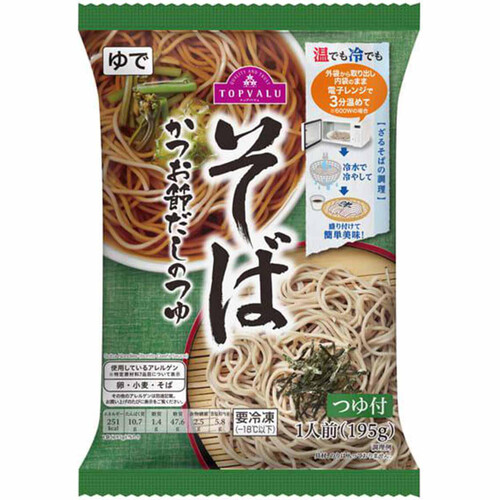 そば かつお節だしのつゆ 1人前(195g) トップバリュ Green Beans | グリーンビーンズ by AEON