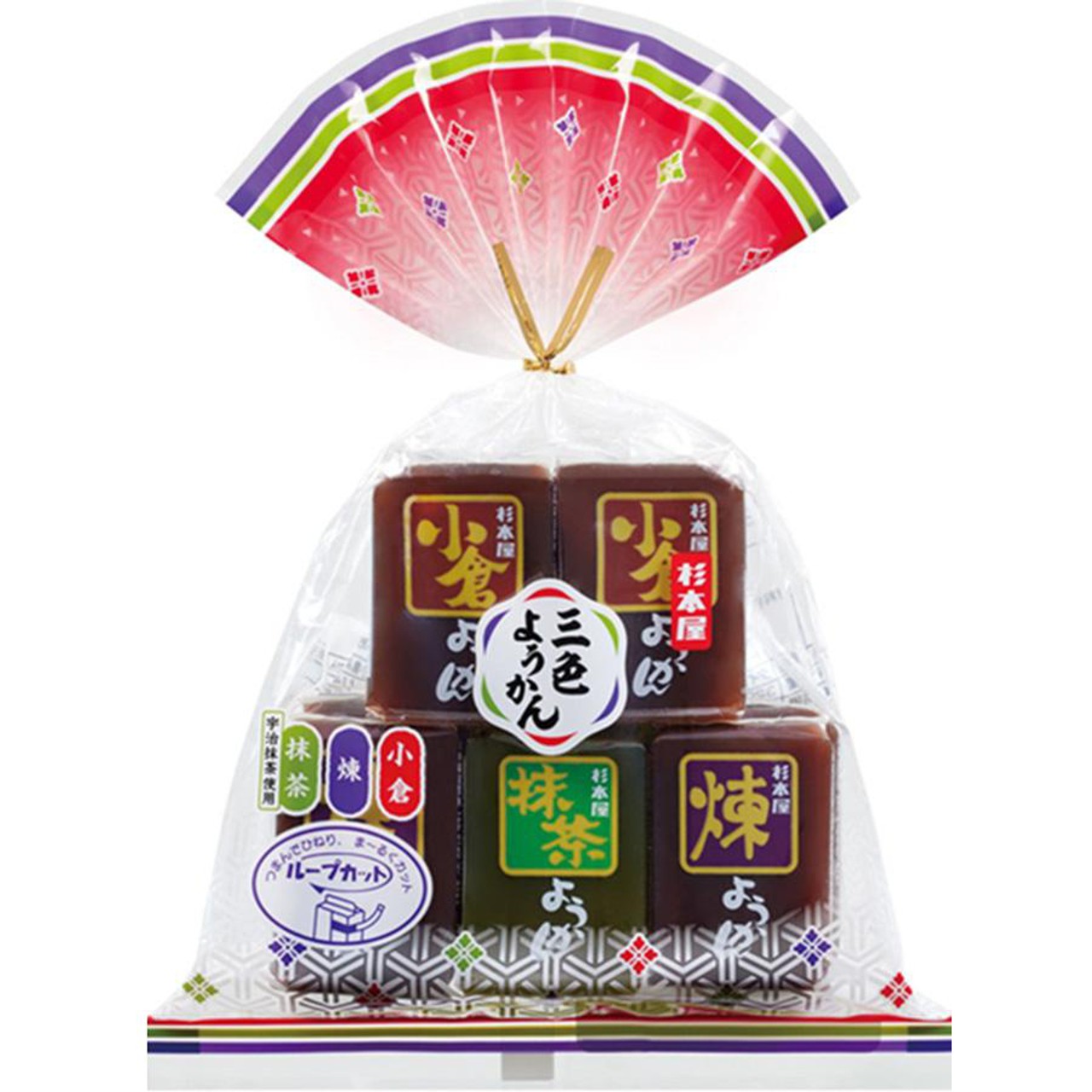 杉本屋製菓 三色ようかん 320g(40g x 8個) Green Beans | グリーンビーンズ by AEON